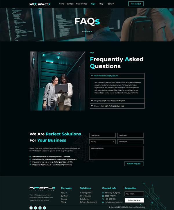 Ditech - IT Solutions & Services Company Elementor Template Kit by Rometheme